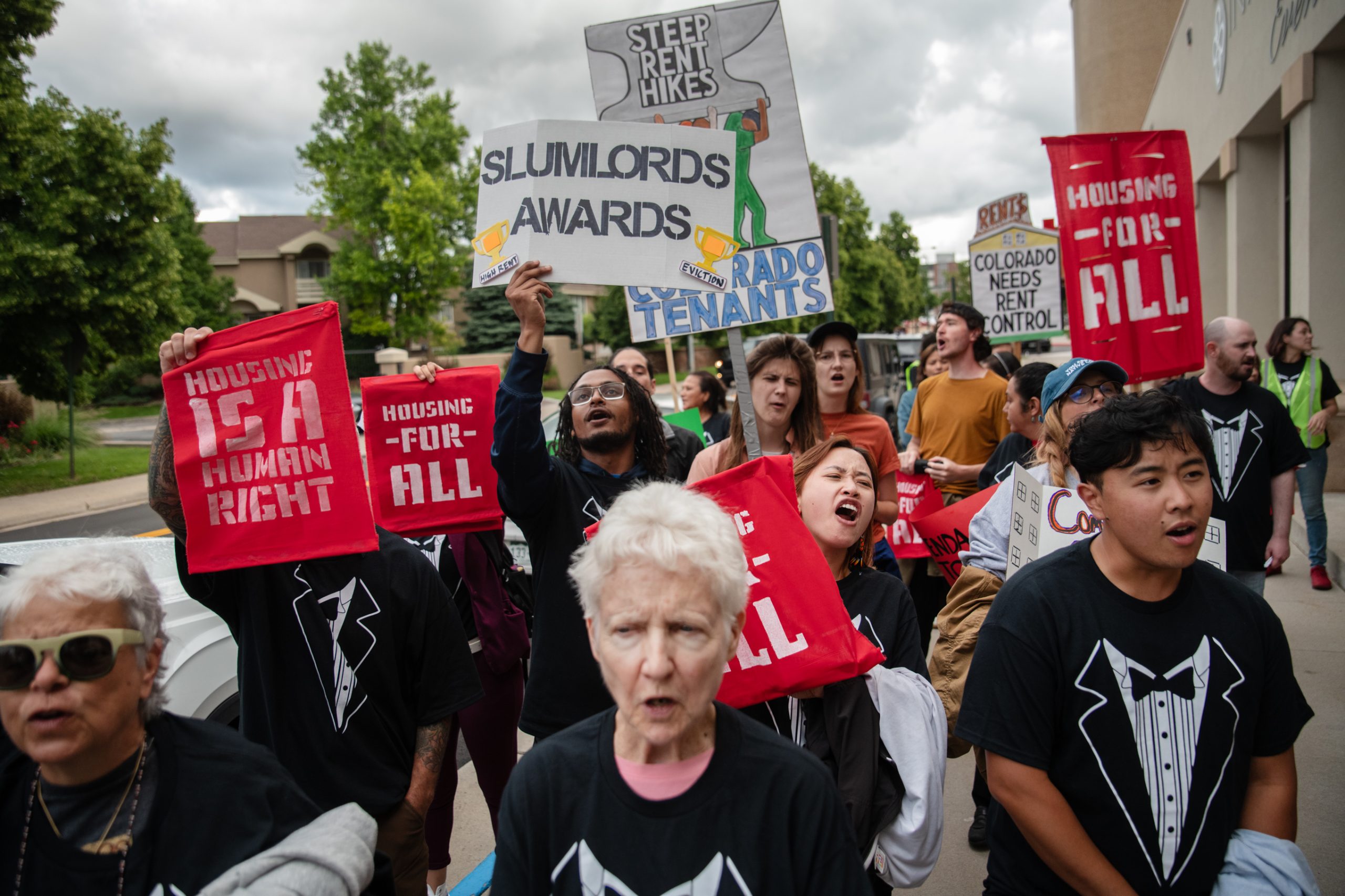 Denver renters fed up with rising rents crashed a party for landlords