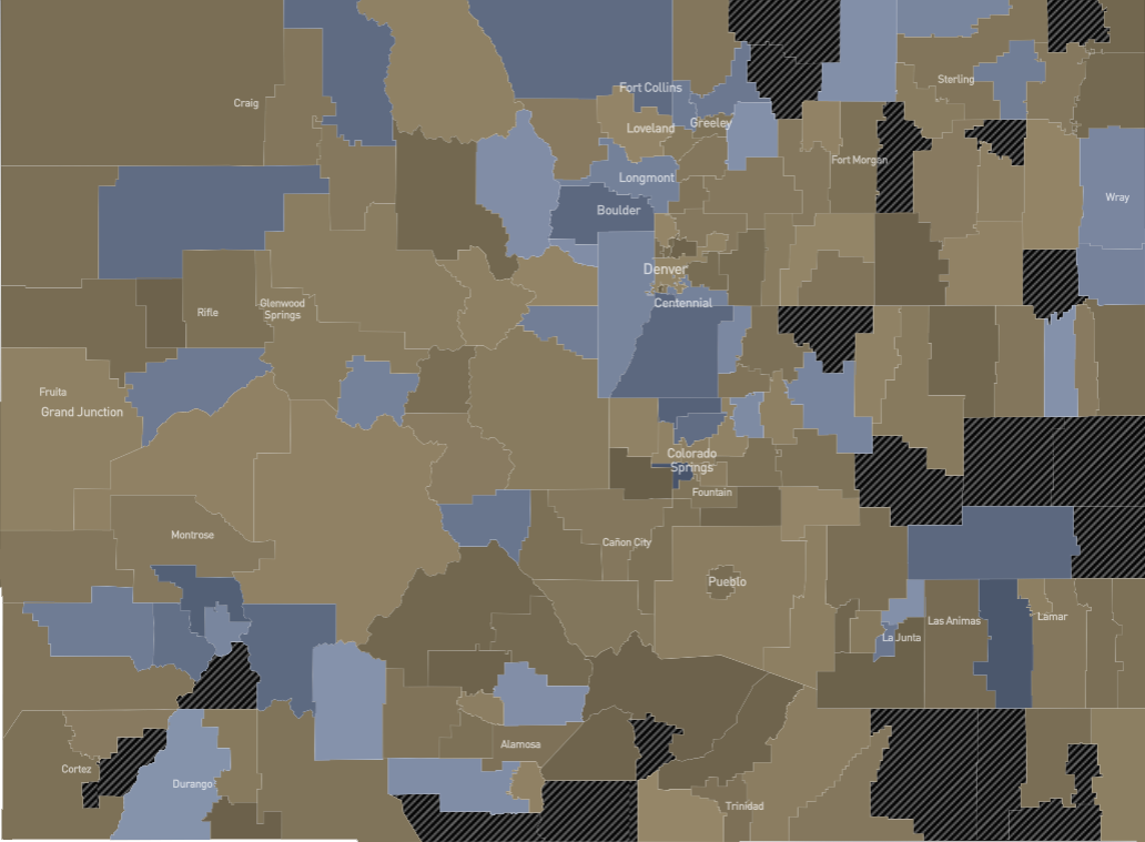 MAP: Colorado student academic performance 2018-2023