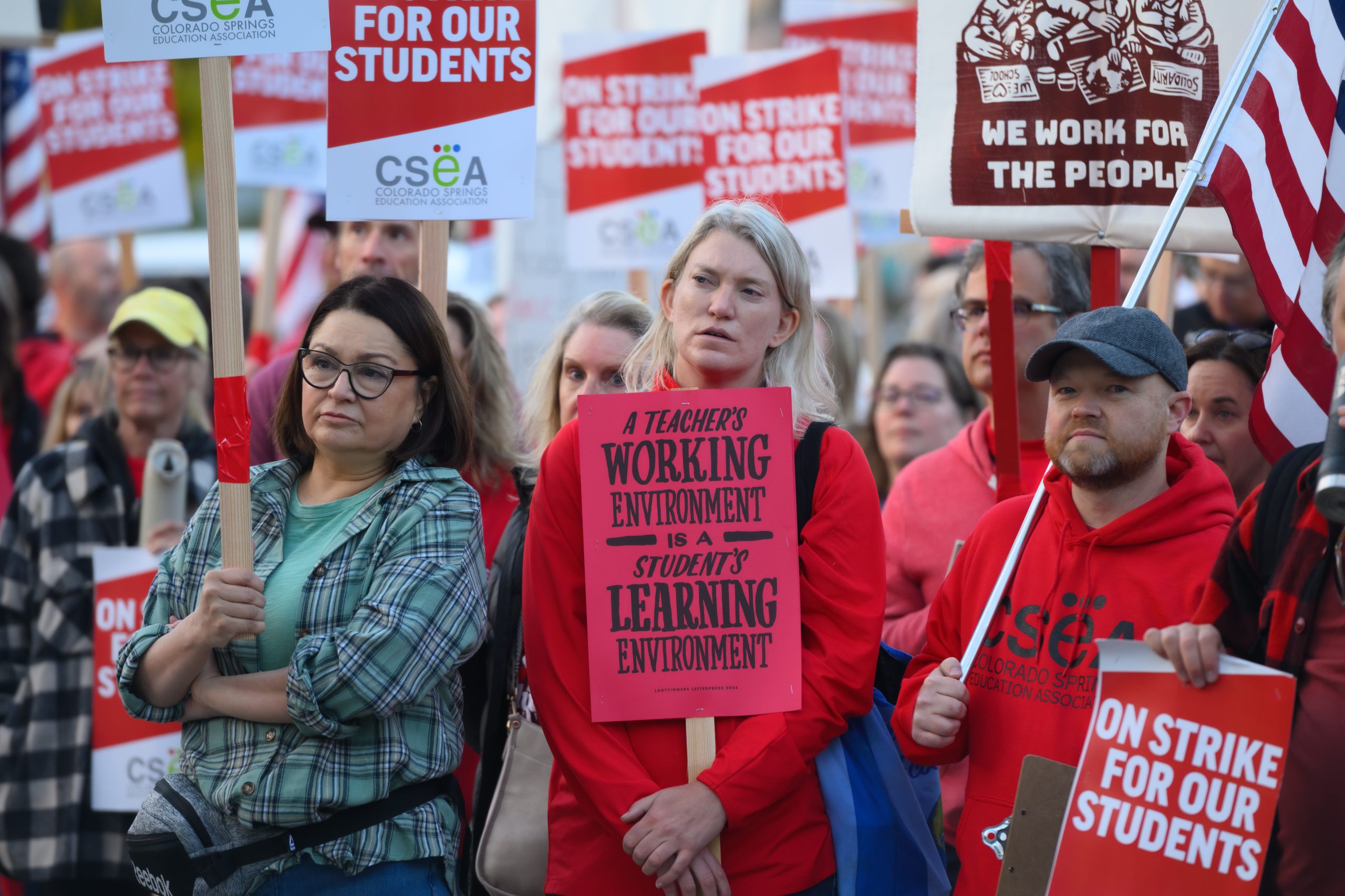 Hundreds of Colorado Springs teachers strike over loss of collective ...